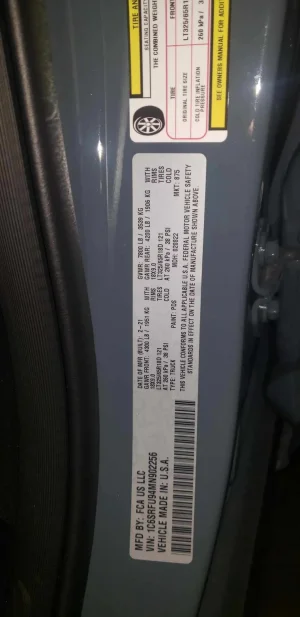 MDH number from your door jamb sticker | RAM TRX Forum