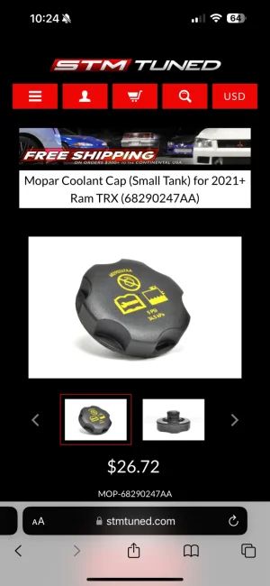 Supercharger coolant cap cover- anyone find one that fits | RAM TRX Forum