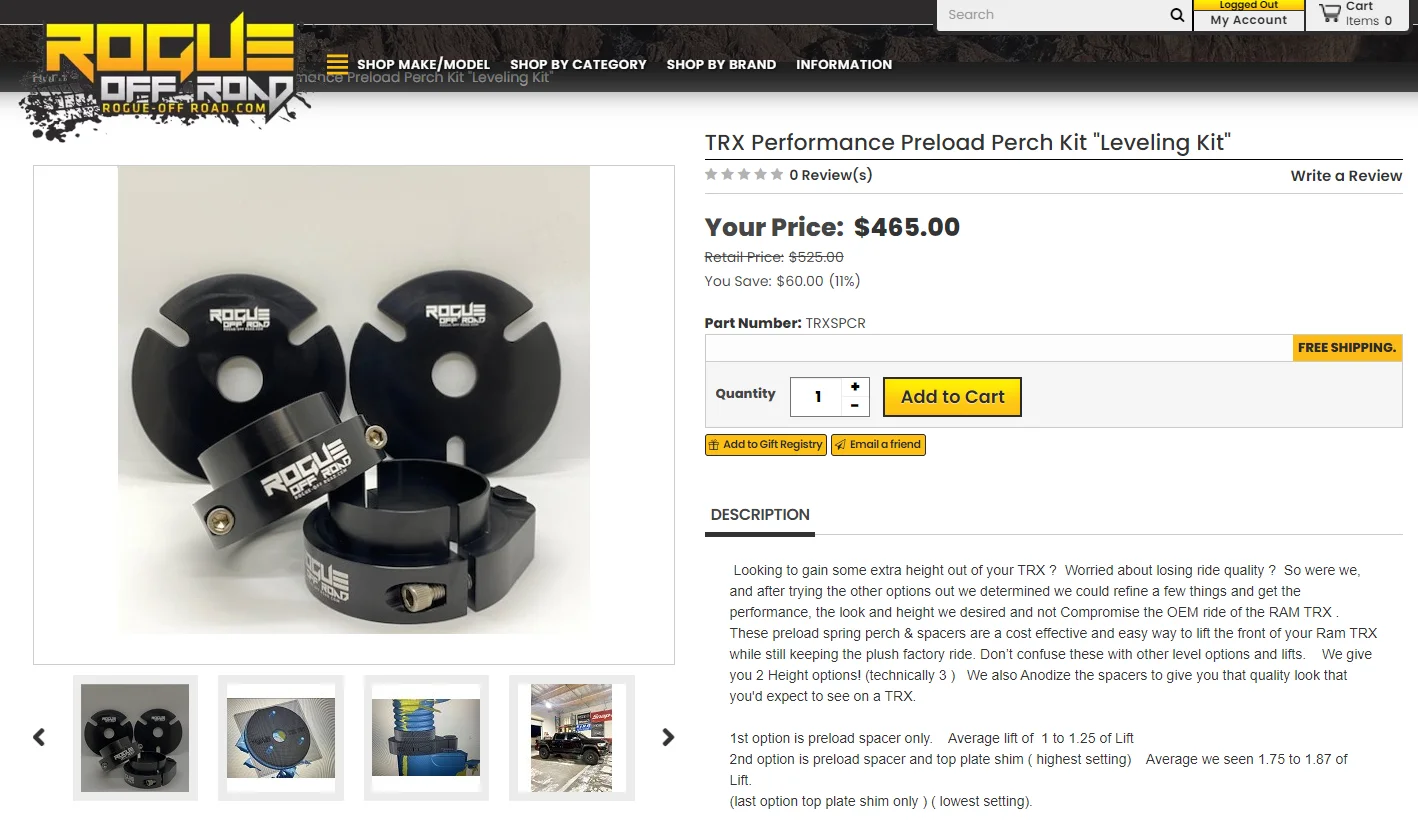 Rogue Offroad TRX leveling kit.png | RAM TRX Forum